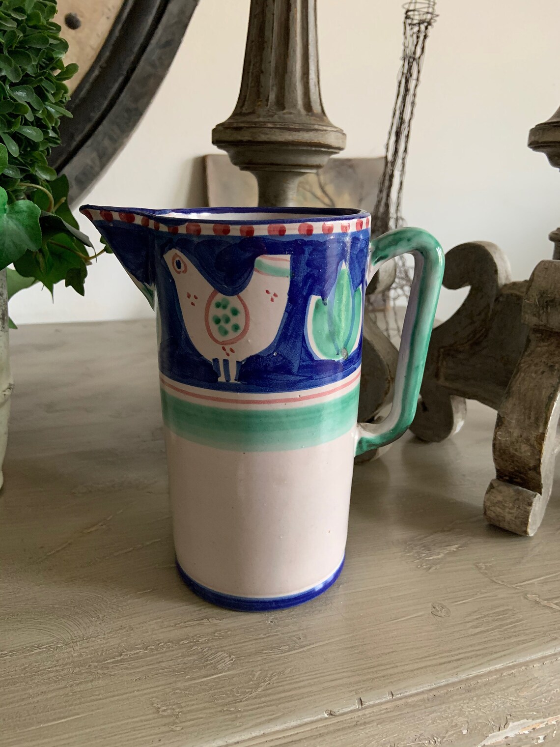 Beautiful Vintage Vietri Pitcher Hand Painted in 3 Different - Etsy