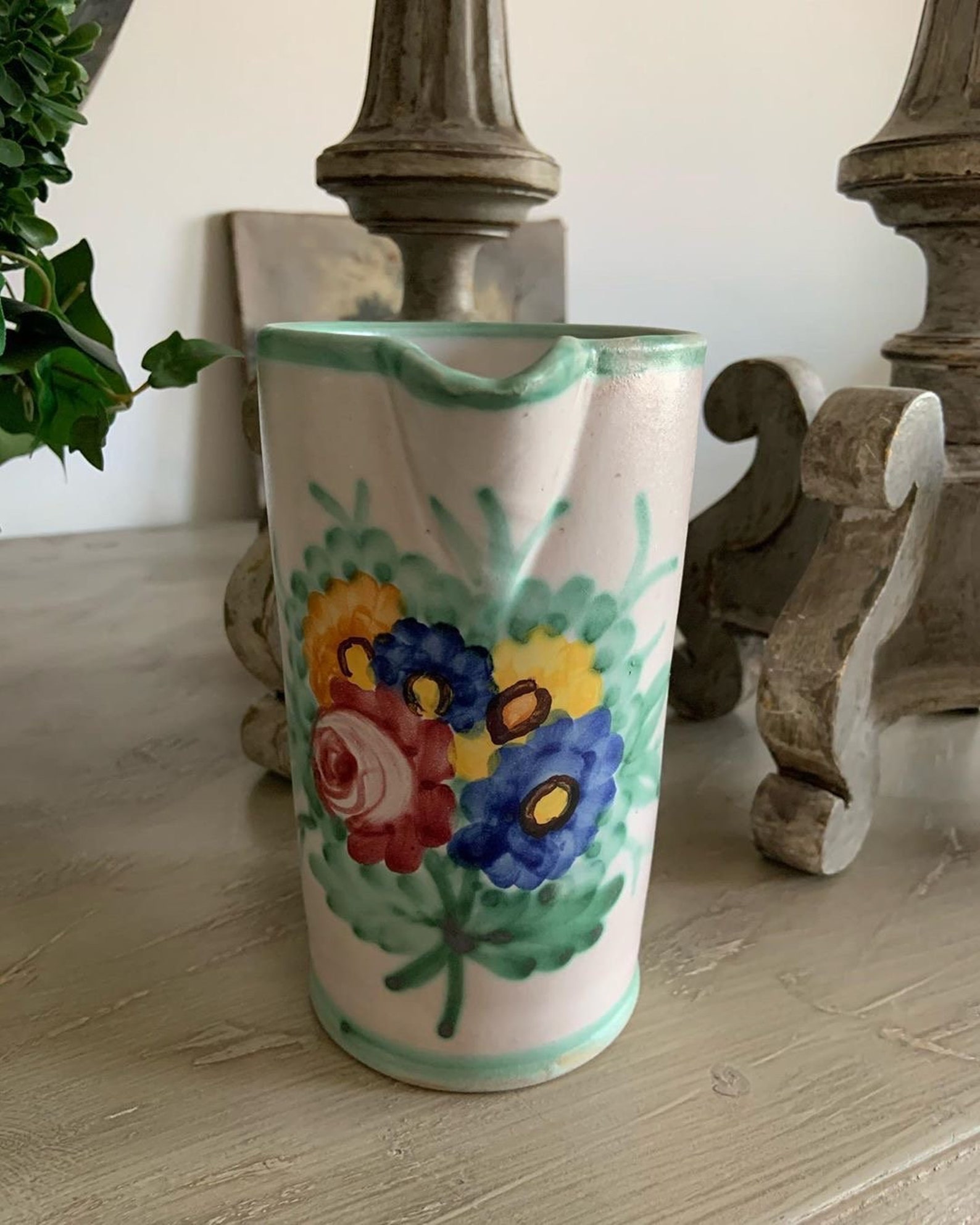 Beautiful Vintage Vietri Pitcher Hand Painted in 3 Different - Etsy