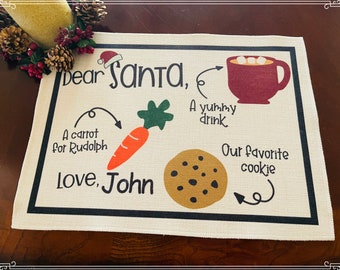 Christmas Placemat for Santa, Cookies for Santa, Santa Cookie Placemat ...