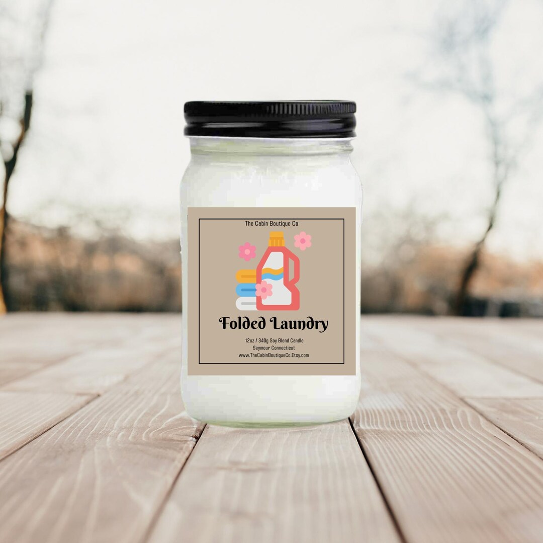 Folded Laundry Candle - Fresh - Cotton Blossom - Clean Laundry - Etsy