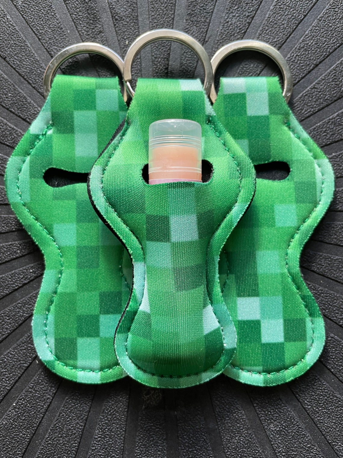 One Lip Balm Holder Keychain Minecraft Inspired Video Game | Etsy