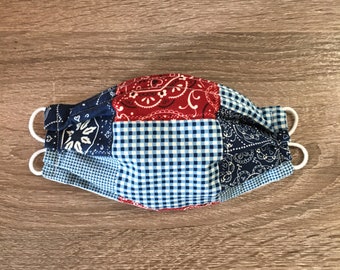 Patchwork Face Mask | Etsy