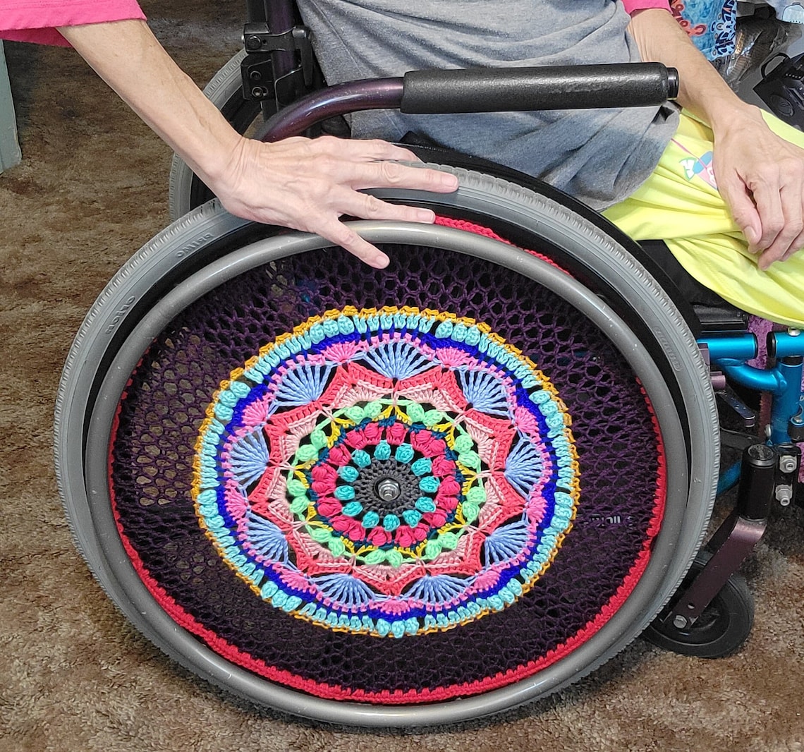 Crochet Wheelchair Wheel Cover Pattern, Mandala Decoration (PDF Digital ...