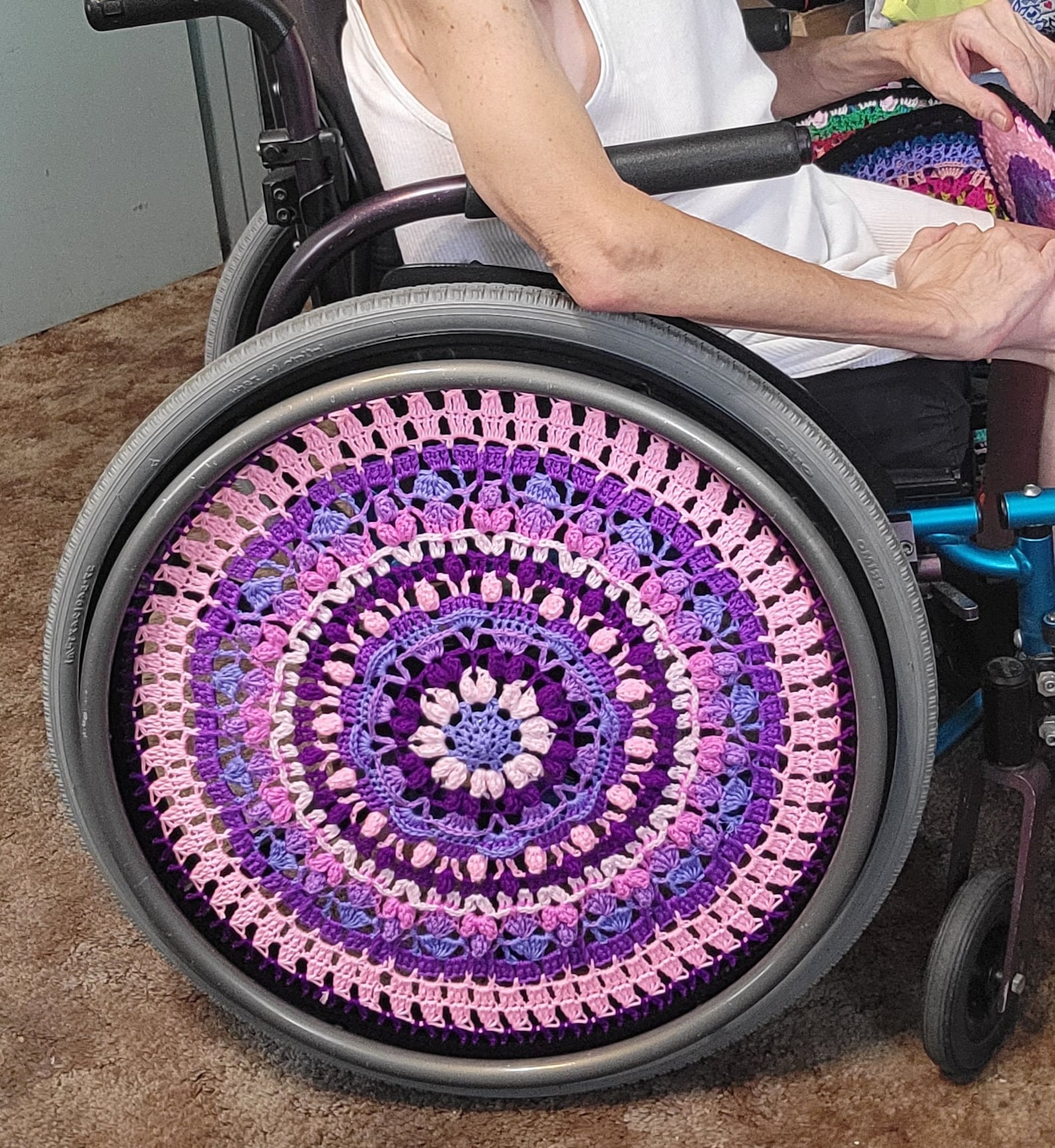 Crochet Wheelchair Wheel Cover Pattern, Mandala Design (PDF Digital ...