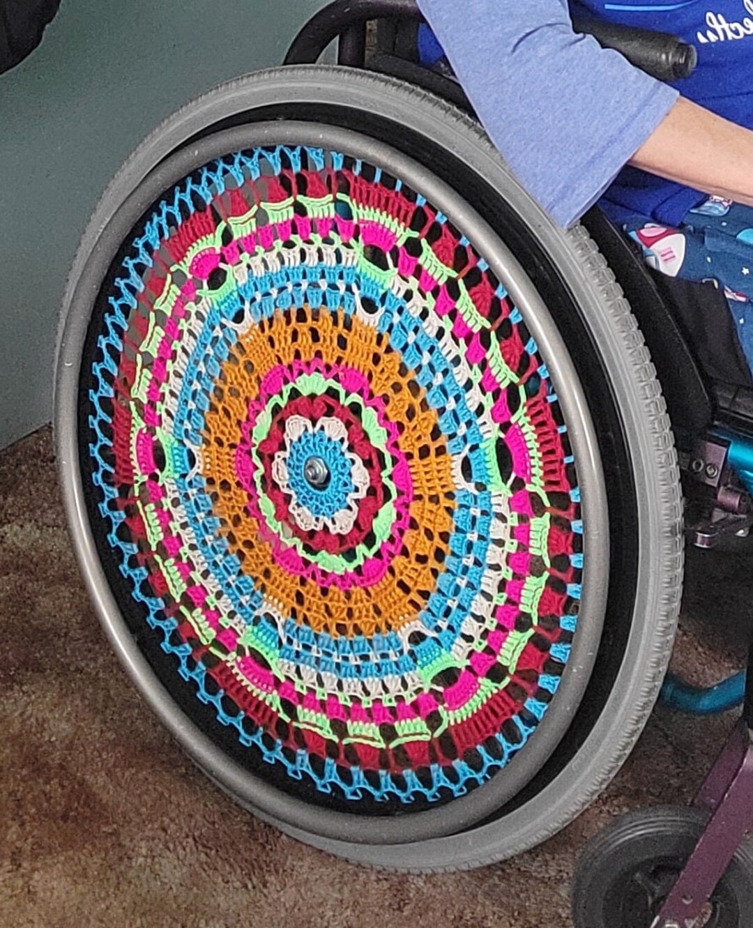 PDF DIGITAL Crochet Pattern Wheelchair Wheel Cover Gift With NO Hoop ...