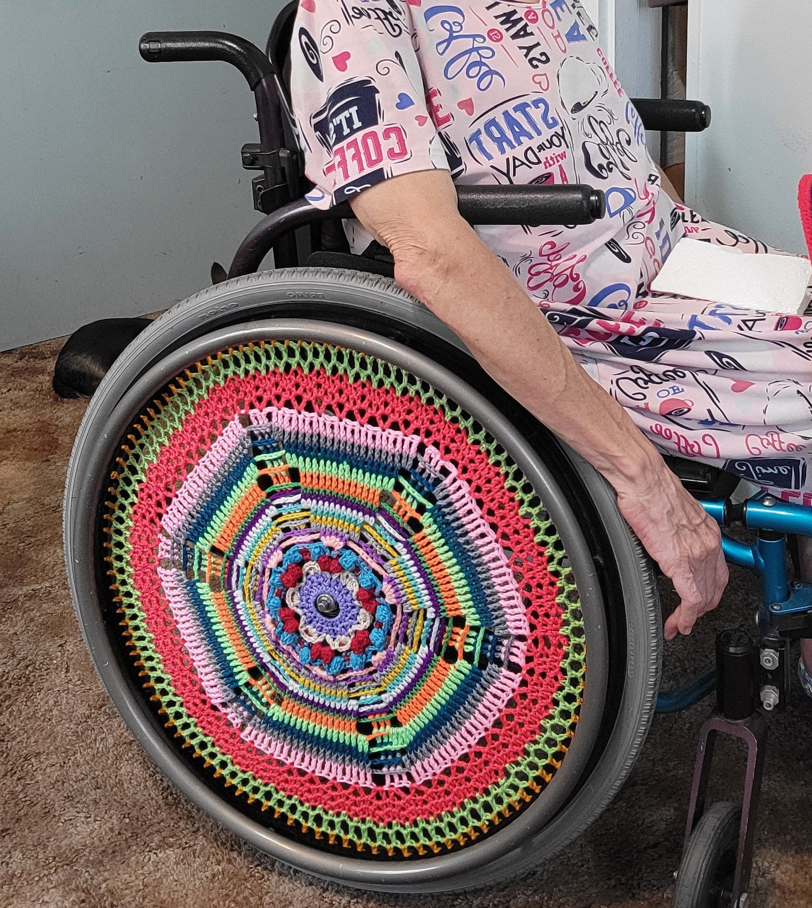 Crochet Wheelchair Wheel Cover Pattern: Mandala Design (PDF Digital) - Etsy