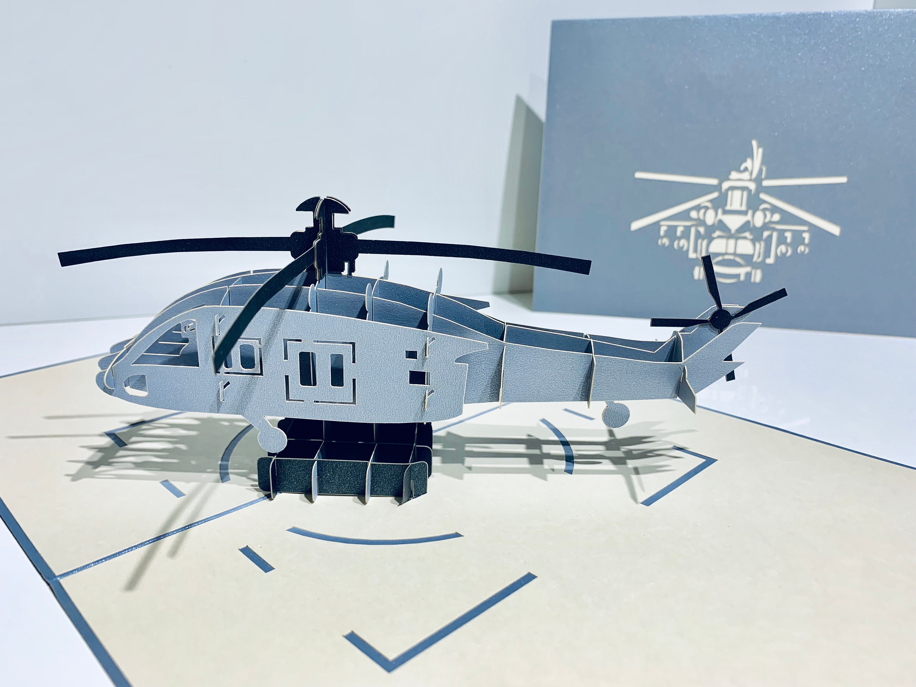 Super Cool Silver Helicopter Card - Created by Origami Pop Cards Sydney ...
