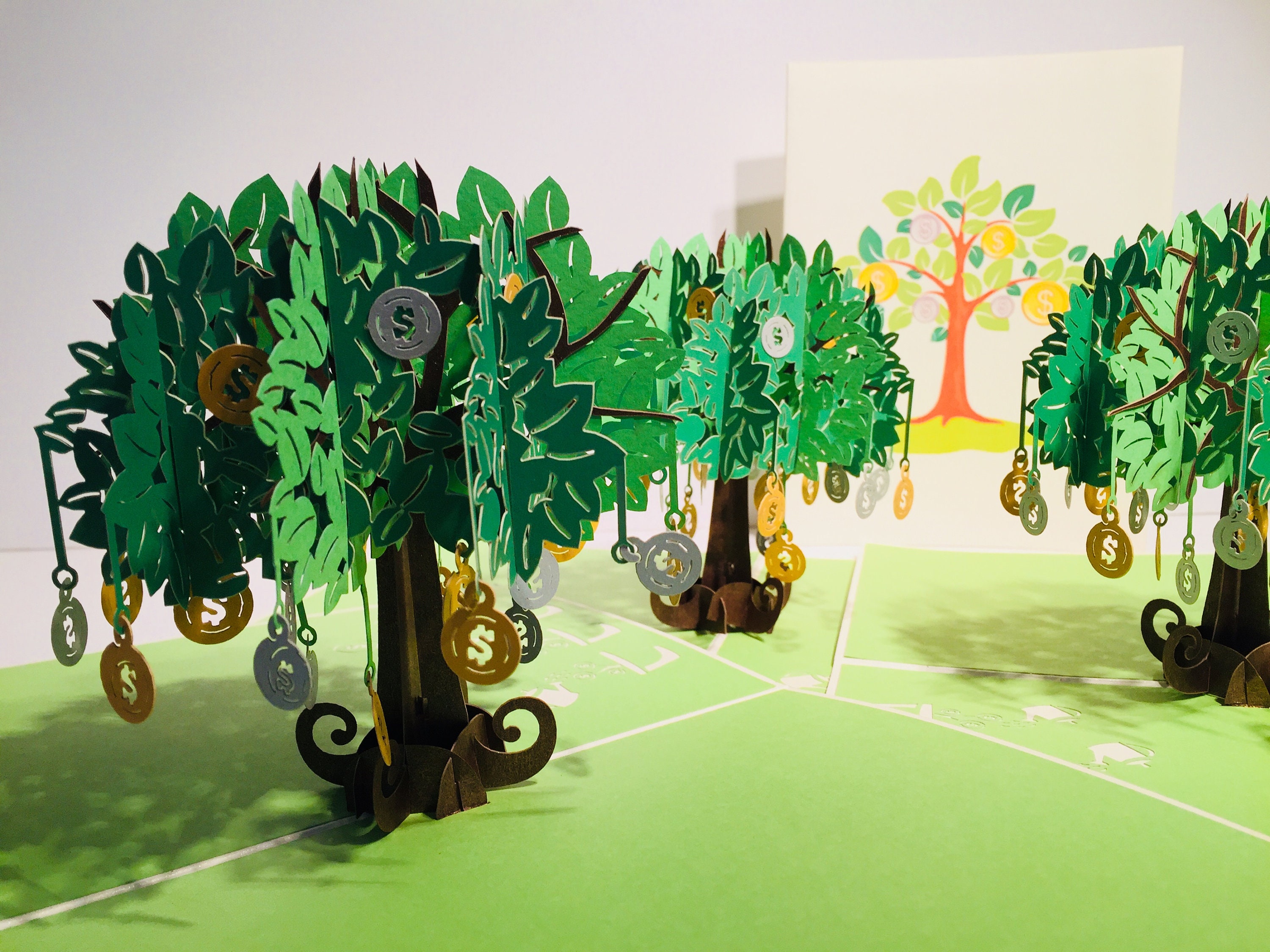 Green Money Tree Good Luck Card - Created by Origami Pop Cards ...