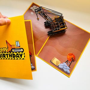 Happy Birthday CRANE Truck 3D Pop up Greeting Card Perfect for ...