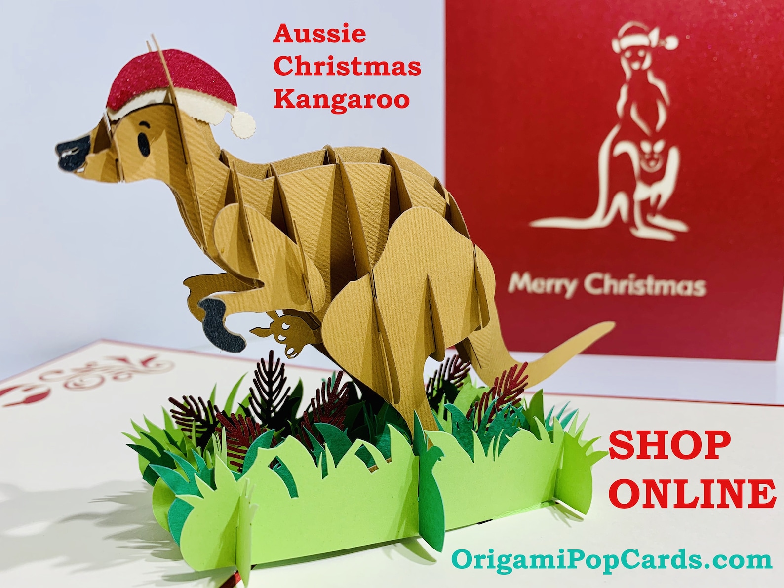 Aussie Christmas Santa Kangaroo - Created by Origami Pop Cards, Sydney ...