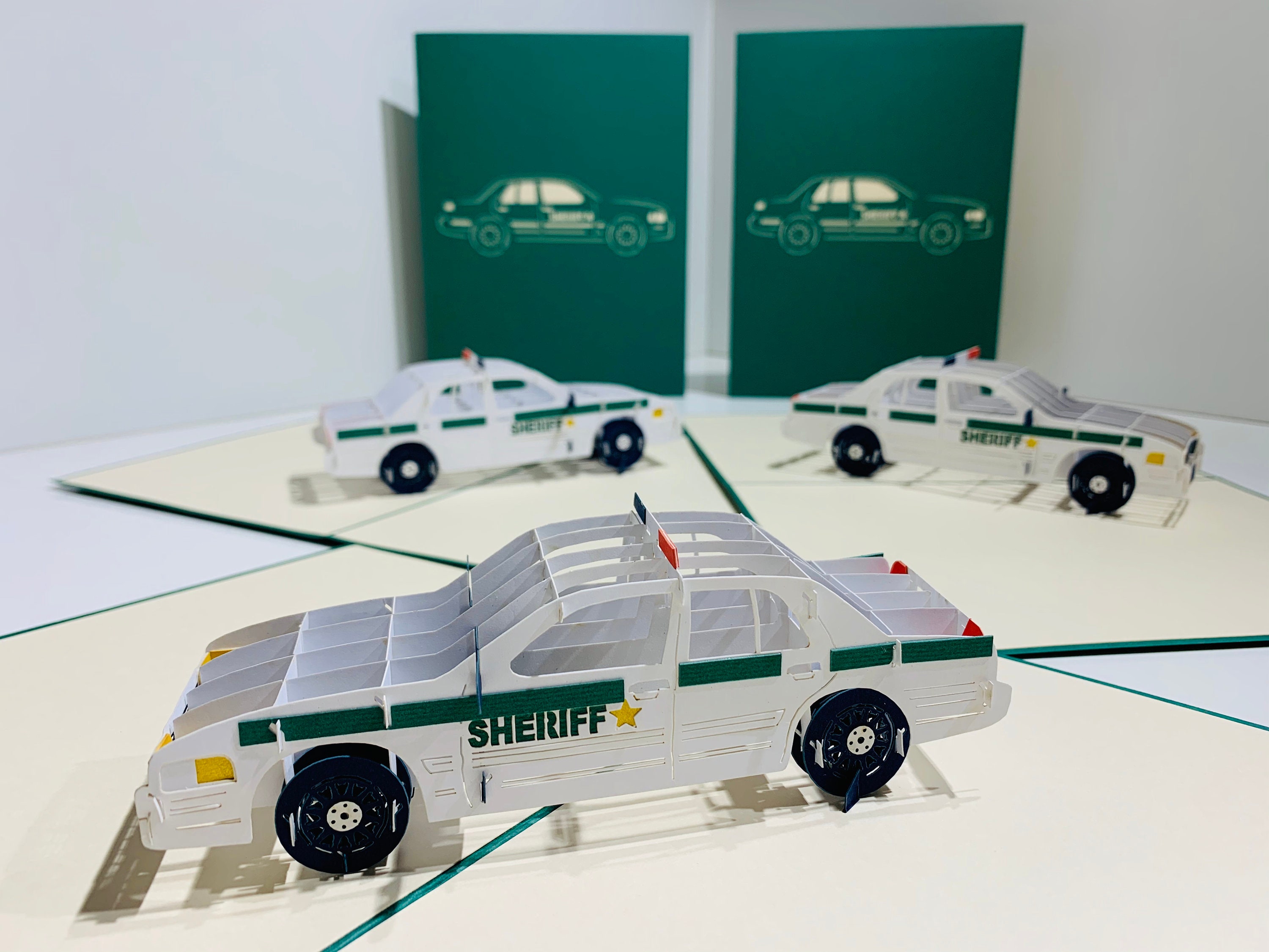 Sheriff Police Car Card Created by Origami Pop Cards Sydney - Etsy
