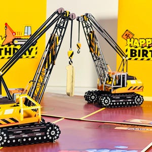 Happy Birthday CRANE Truck 3D Pop up Greeting Card Perfect for ...