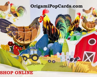 Chicken Pop up Card - Etsy