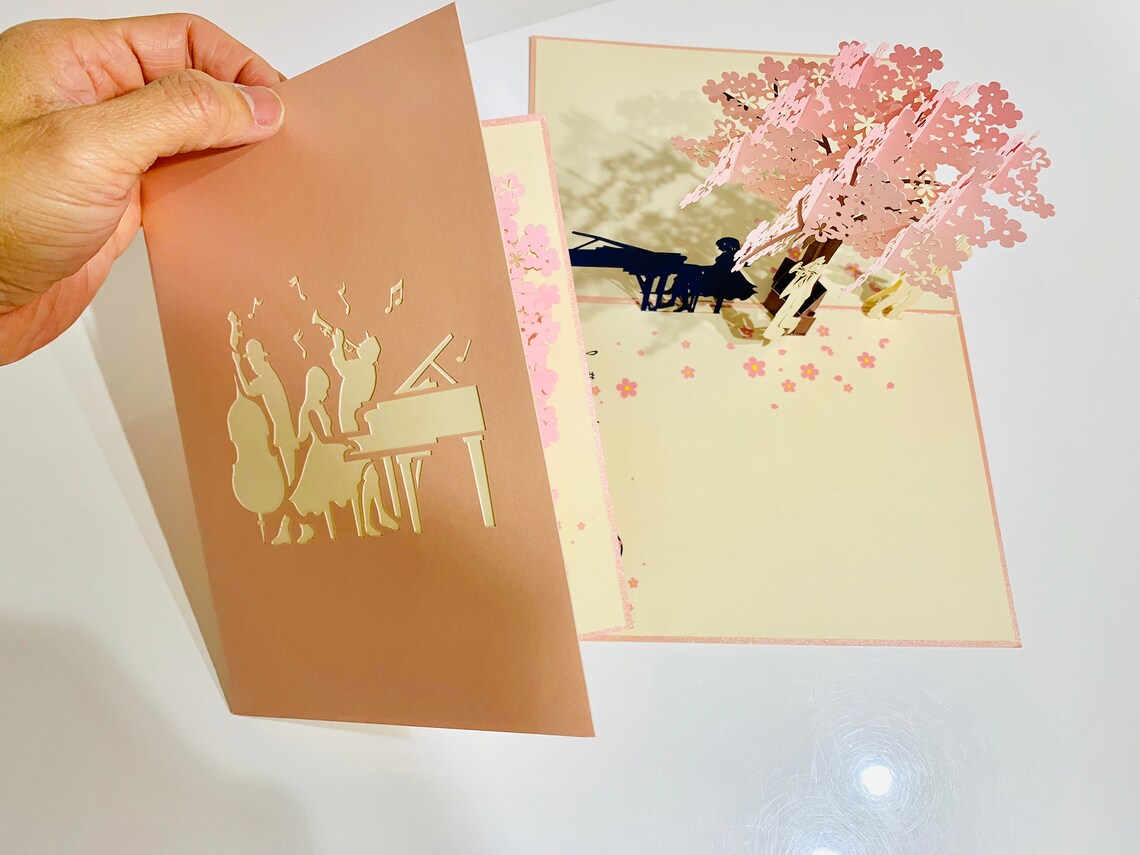 Pink Symphony Orchestra Music Band Card - Created by Origami Pop Cards ...