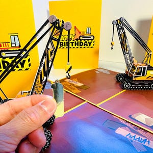 Happy Birthday CRANE Truck 3D Pop up Greeting Card Perfect for ...
