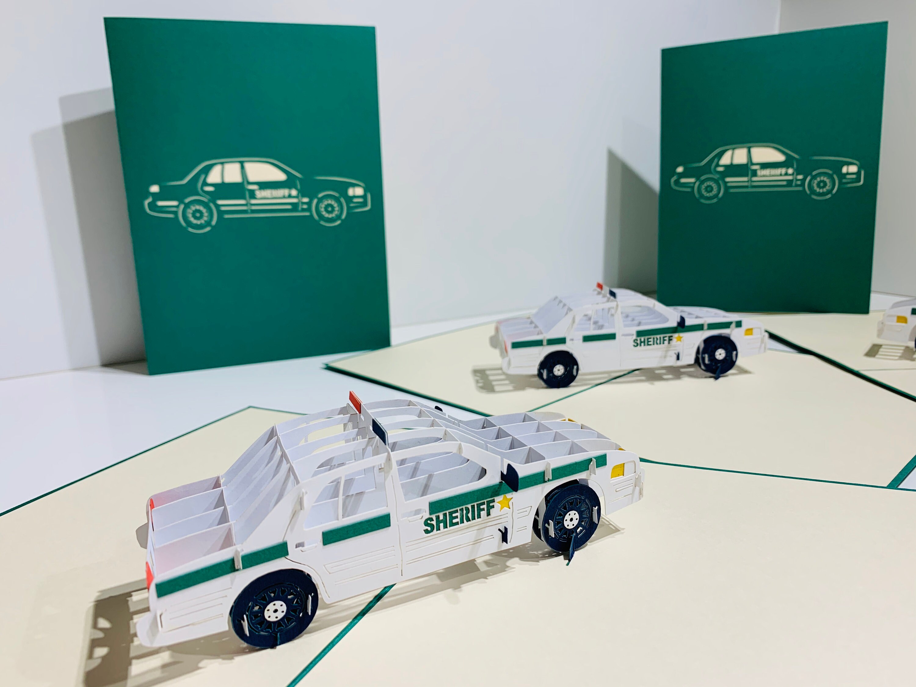 Sheriff Police Car Card Created by Origami Pop Cards Sydney - Etsy