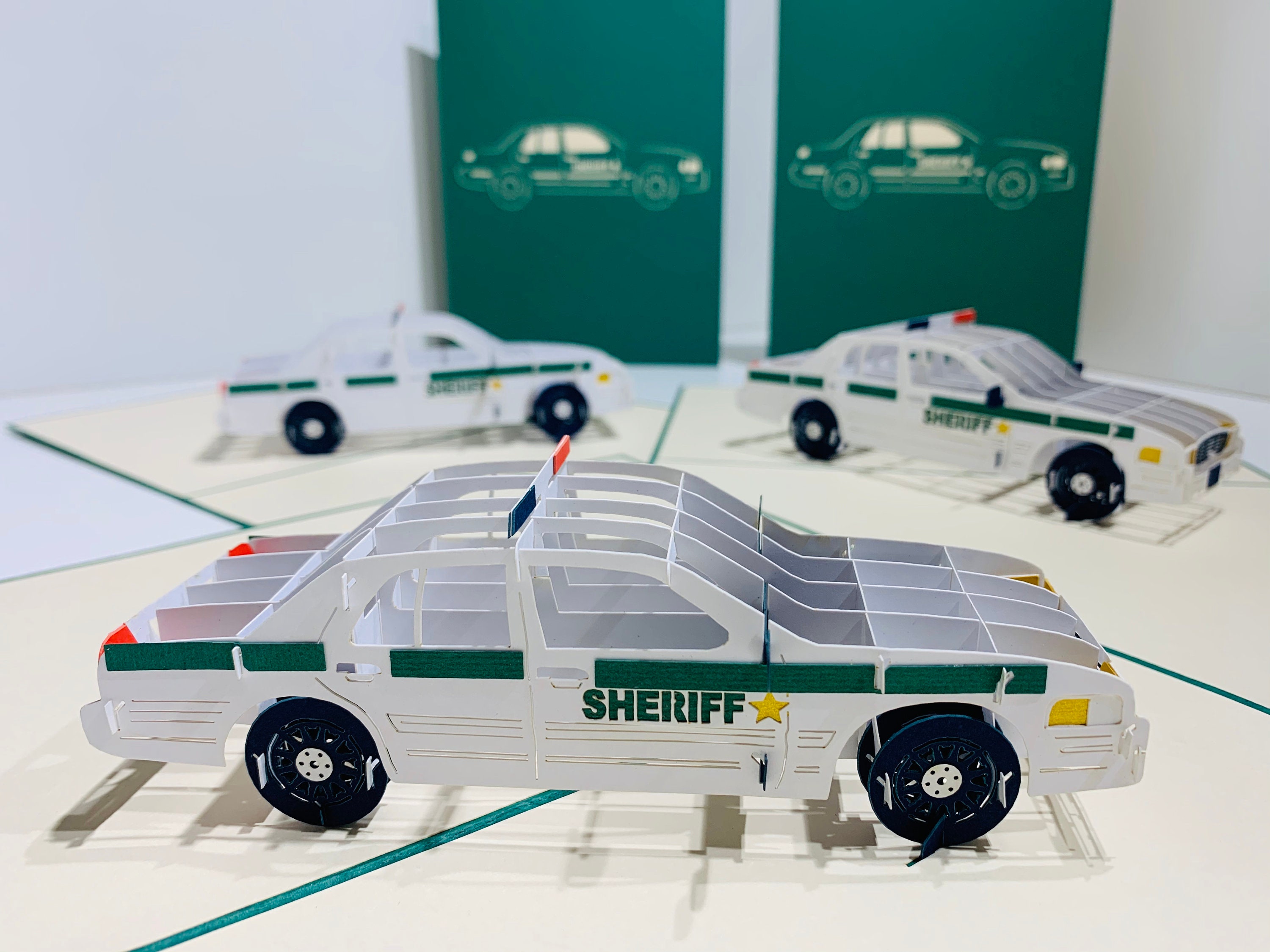 Sheriff Police Car Card Created by Origami Pop Cards Sydney - Etsy