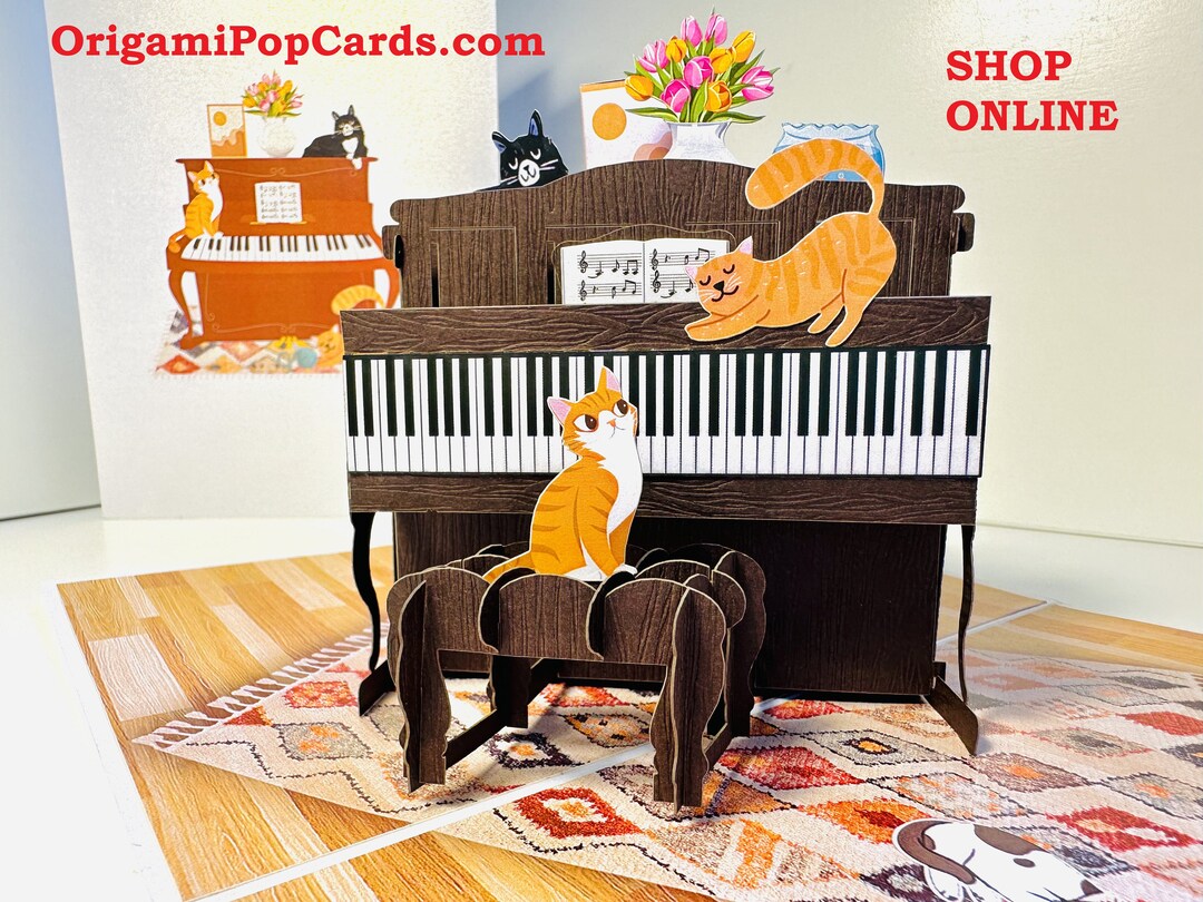Meow Majestic Musical Cats on a Piano Perfect Gifts for Crazy Cat ...