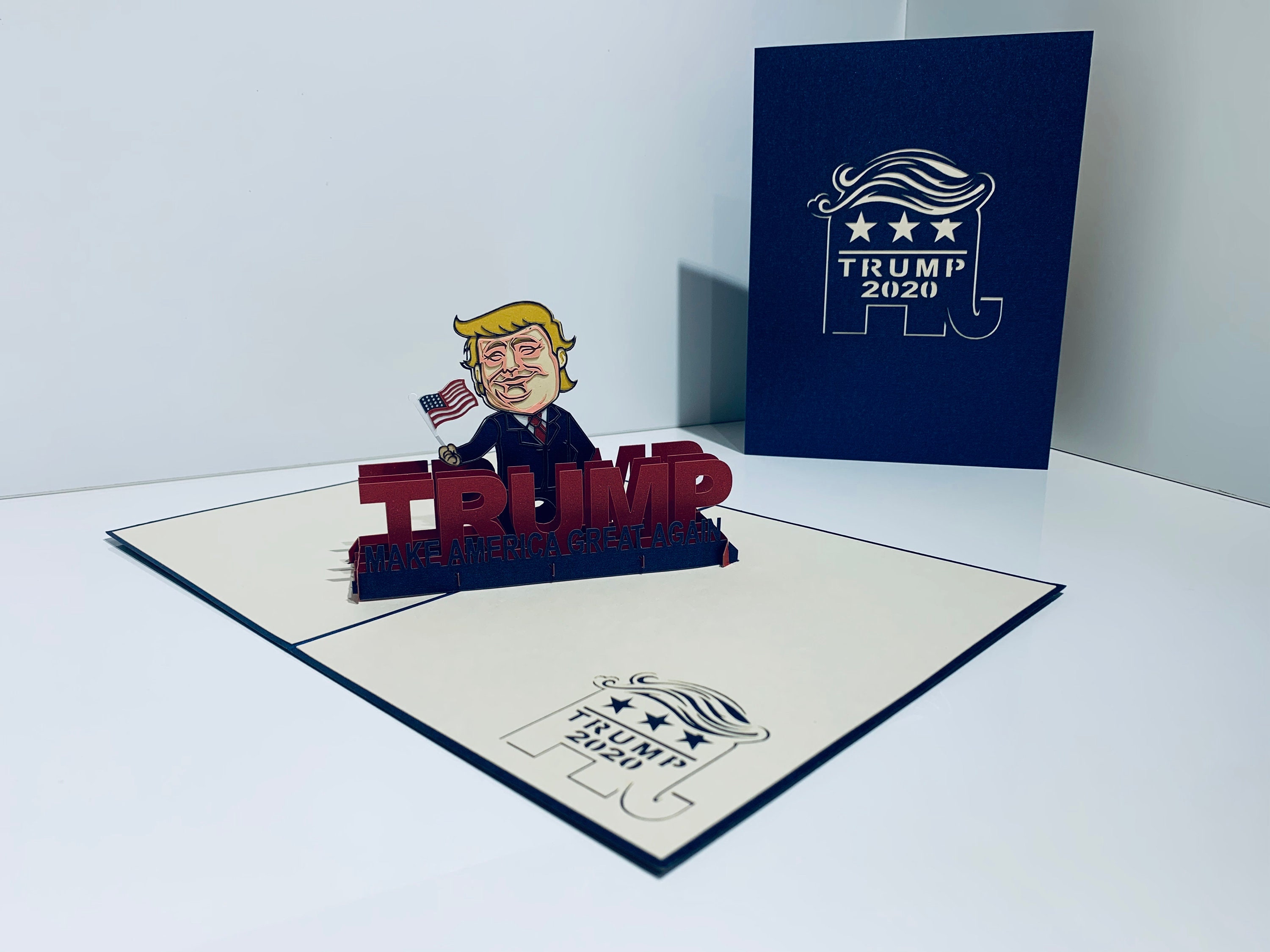 Trump Make Amercia Great Again - 3D Greeting Blank Crad - Origami Card ...
