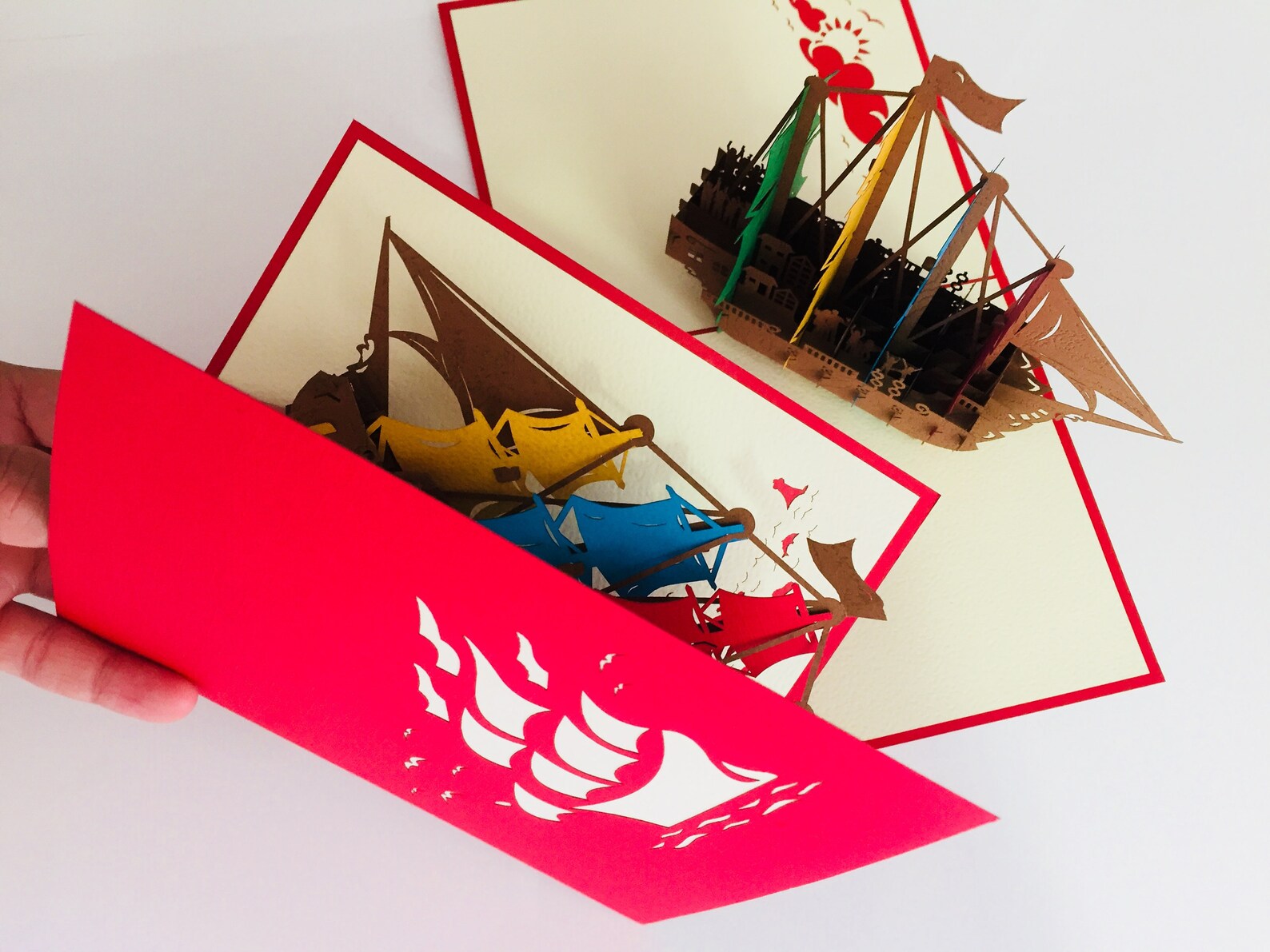 Colourful Pirate Ship Card - Created by Origami Pop Cards Sydney ...