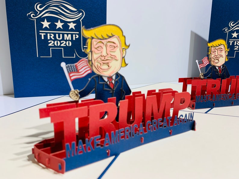 Trump Make Amercia Great Again - 3D Greeting Blank Crad - Origami Card ...