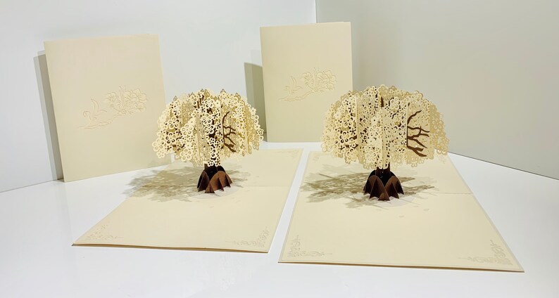 White Cherry Blossom Tree Card - Created by Origami Pop Cards ...