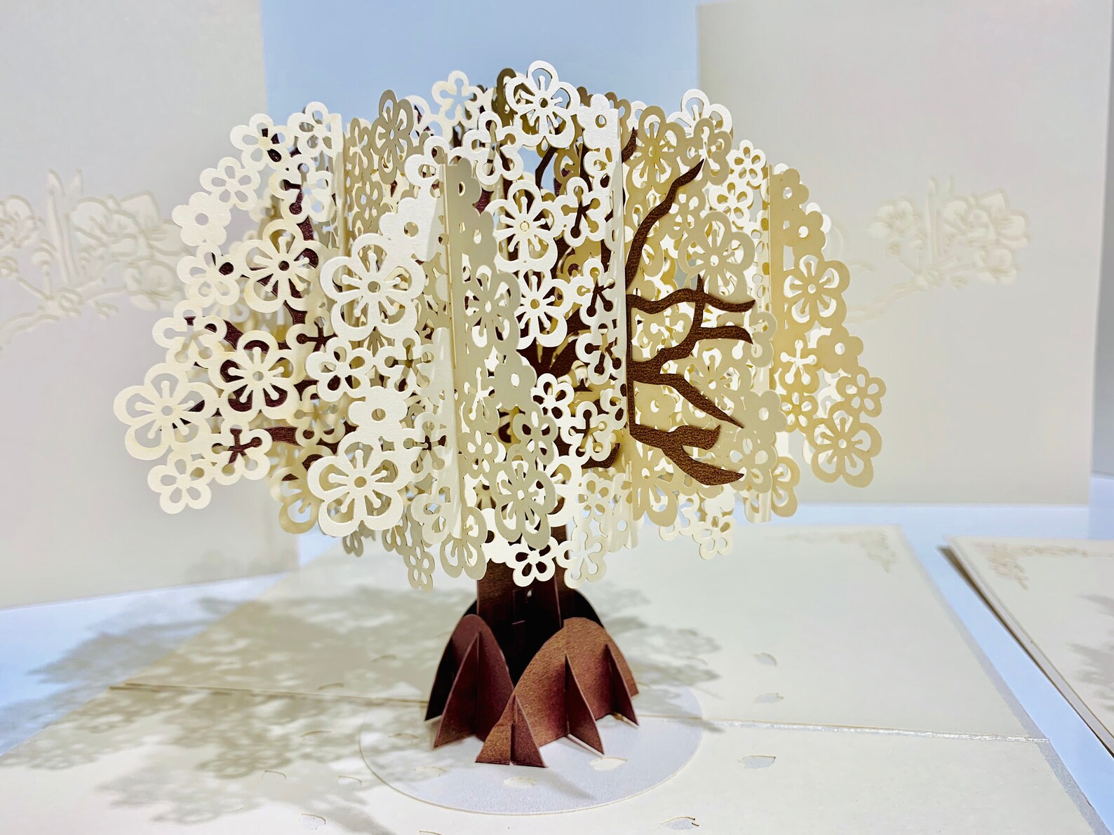 White Cherry Blossom Tree Card - Created by Origami Pop Cards ...