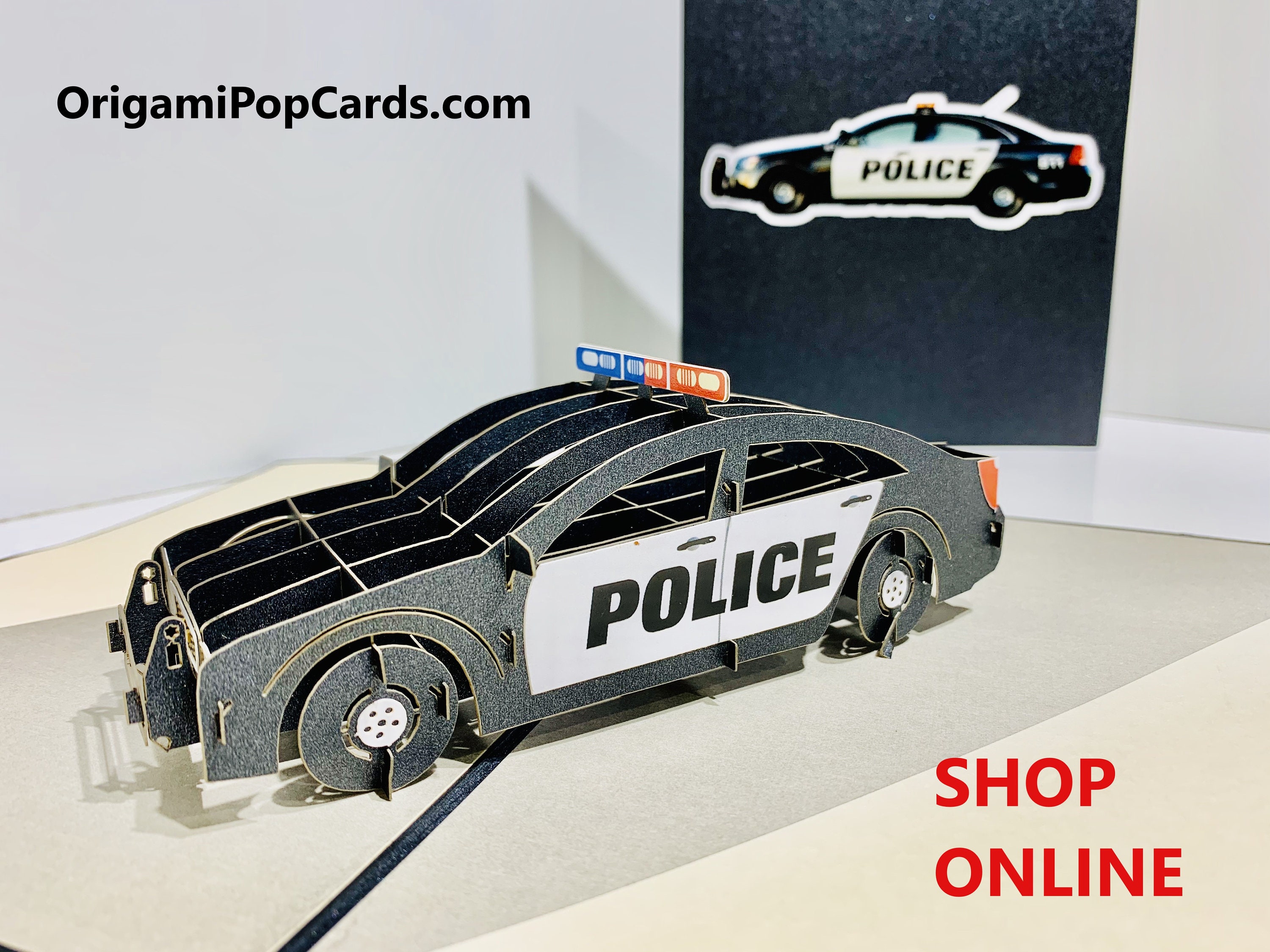 Super Cool Police Car Card - Created by Origami Pop Cards Sydney ...