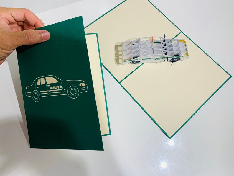Sheriff Police Car Card Created by Origami Pop Cards Sydney - Etsy