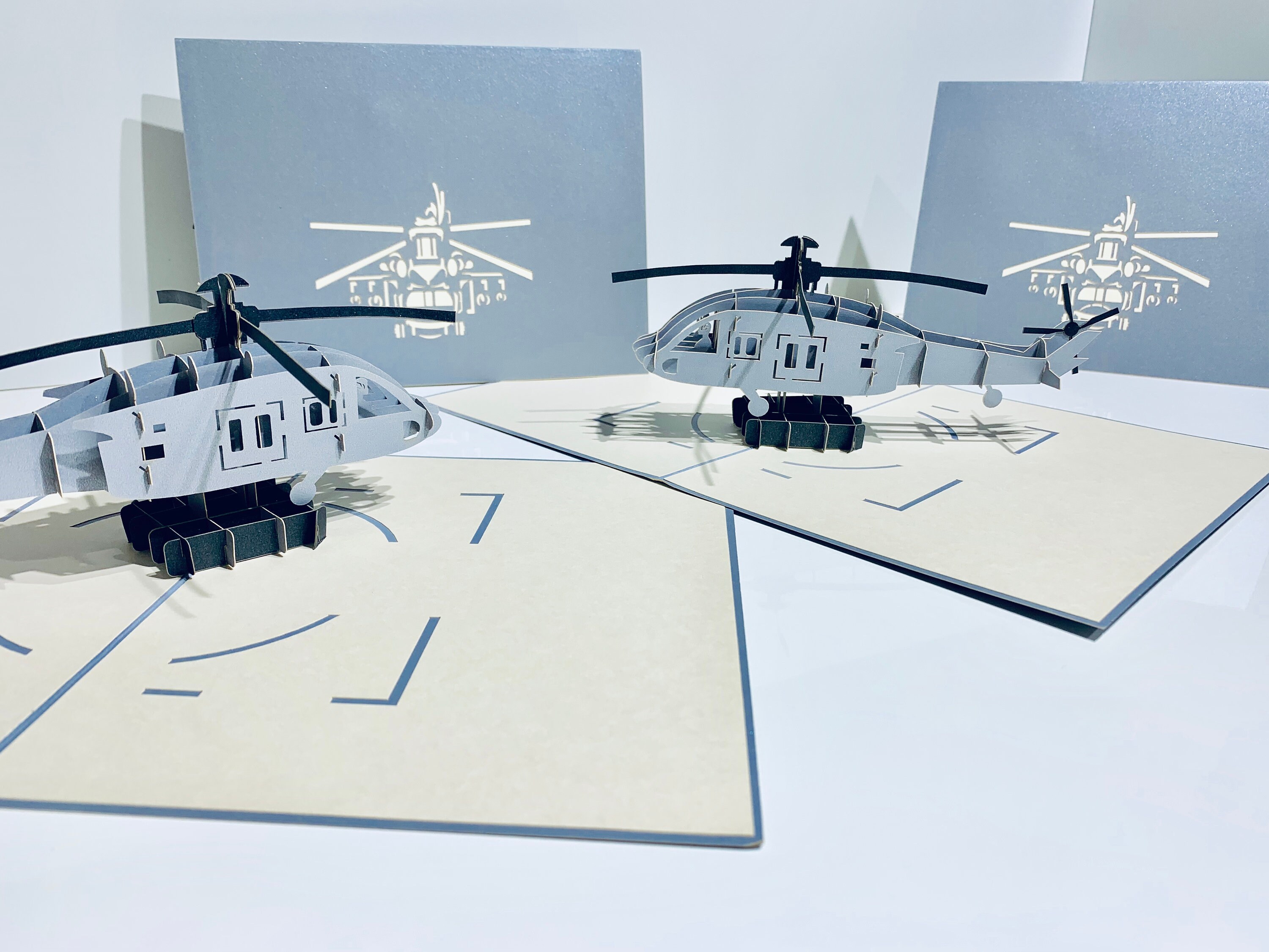 Super Cool Silver Helicopter Card - Created by Origami Pop Cards Sydney ...