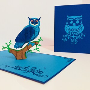 Super Cute Turquoise & Blue Owl Crad - Created by Origami Pop Cards ...