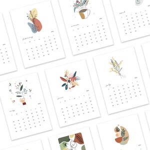 2024 Boho Printable Calendar Botanical, Minimal, Wall Calendar 2023 ...