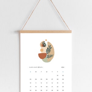 2024 Boho Printable Calendar Botanical, Minimal, Wall Calendar 2023 ...