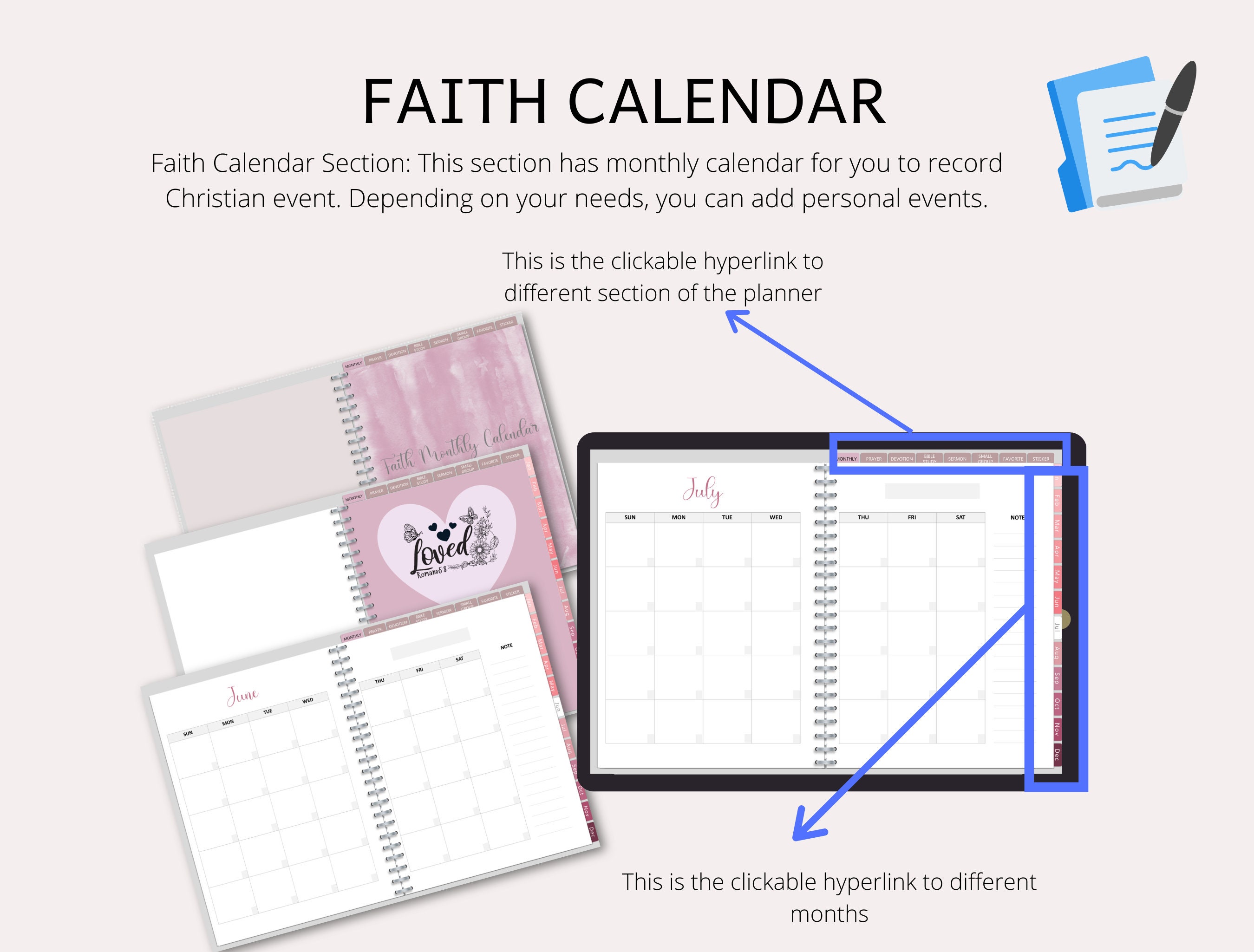 Faith Digital Planner for Goodnote Digital Prayer Journal - Etsy