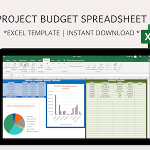 Project Budget Planner Excel Template With Expense Trackers - Etsy