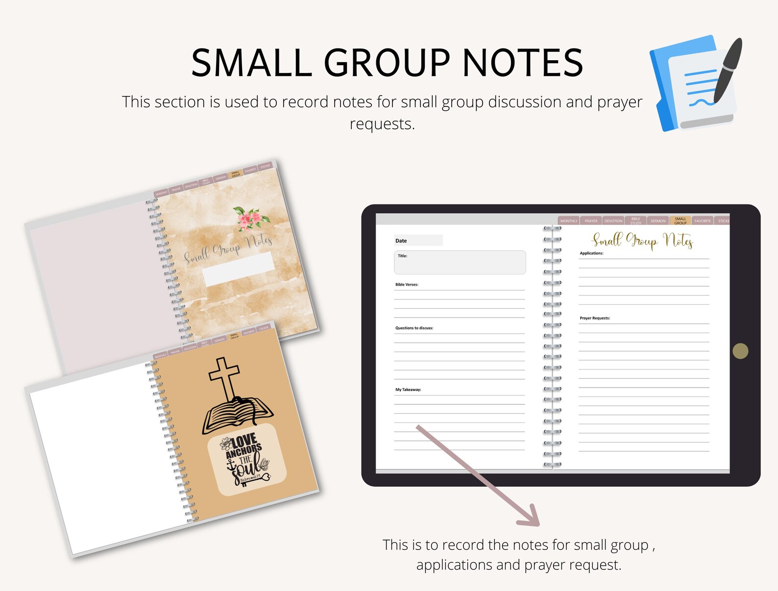 Faith Digital Planner for Goodnote , Digital Prayer Journal, Sermon ...