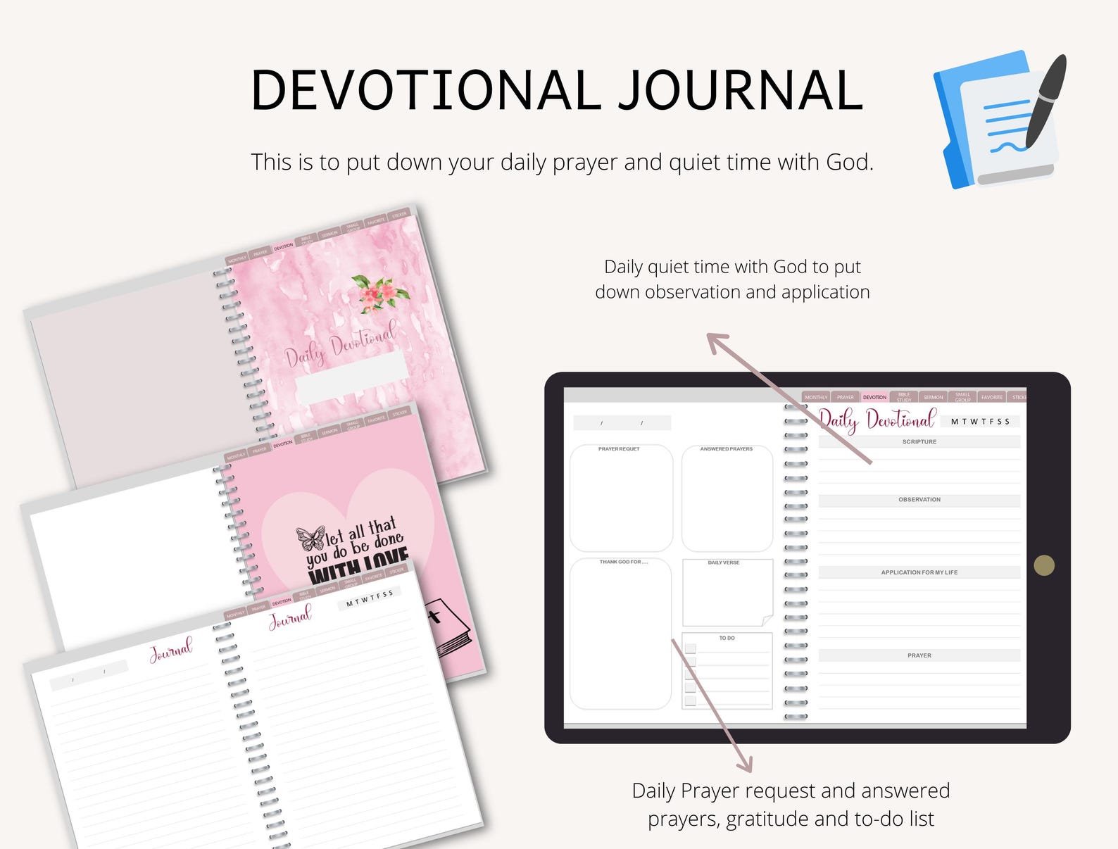 Faith Digital Planner for Goodnote , Digital Prayer Journal, Sermon ...