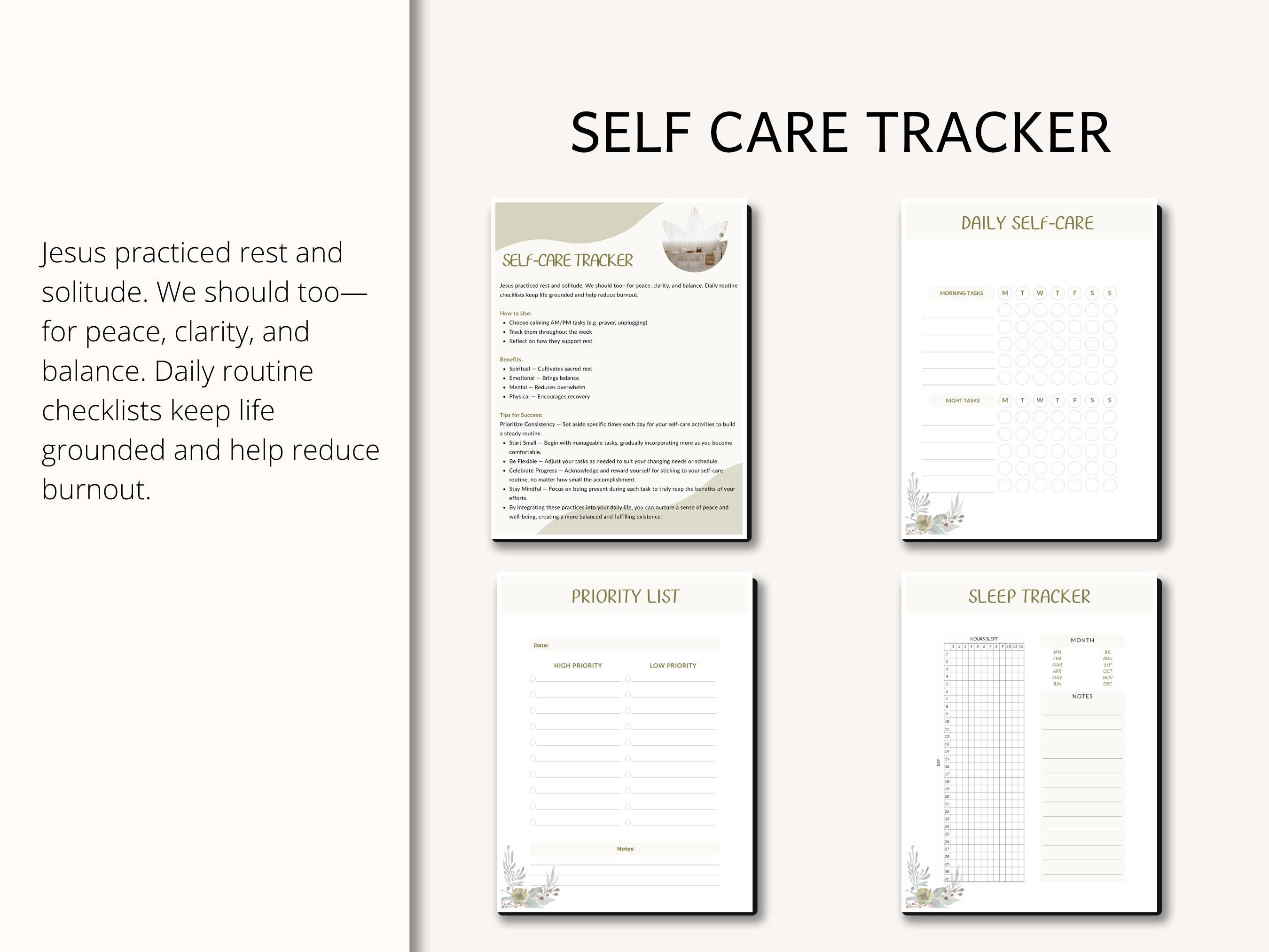 Christian Wellness Journal Printable| Self-care, Gratitude, Habit ...