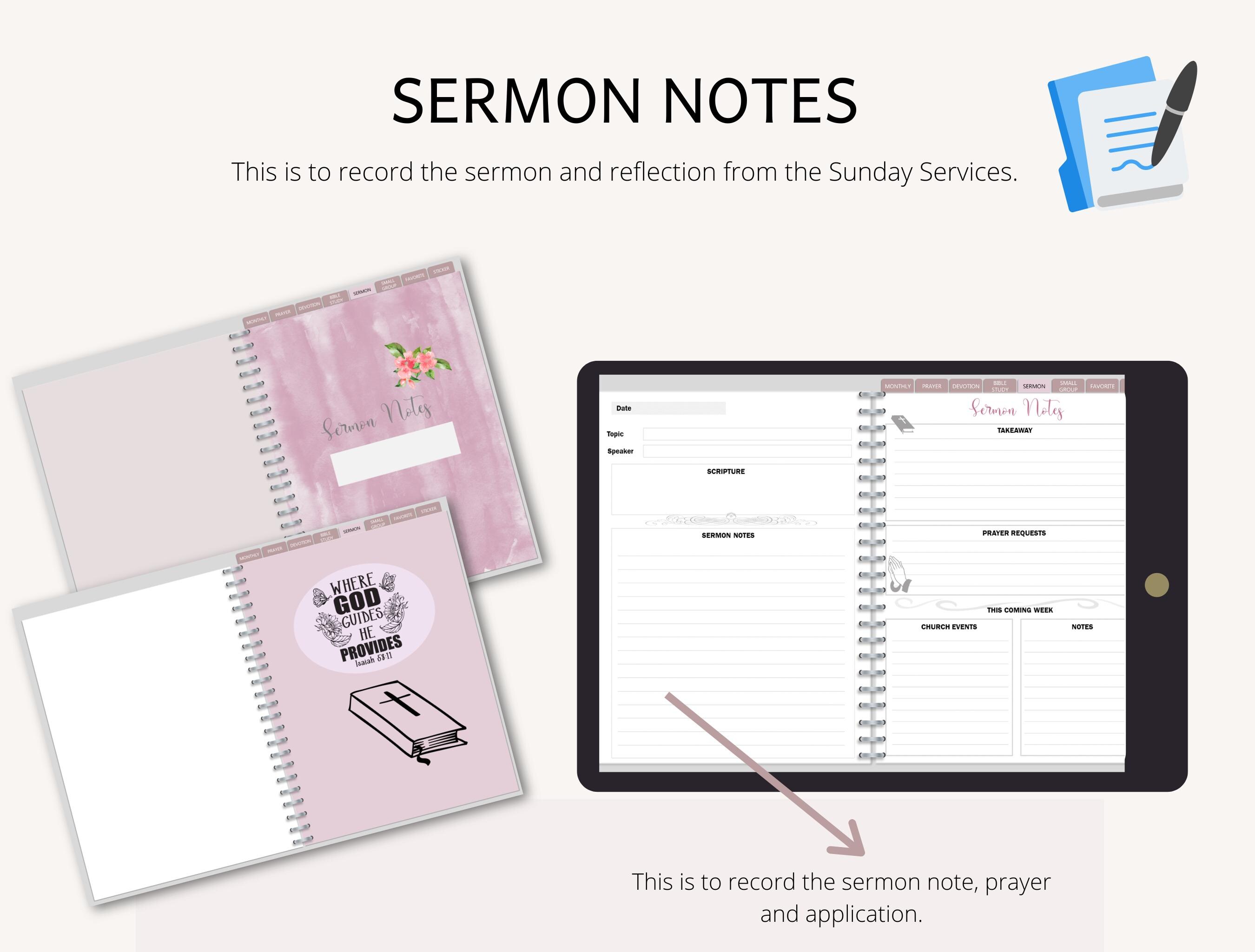 Faith Digital Planner for Goodnote , Digital Prayer Journal, Sermon ...