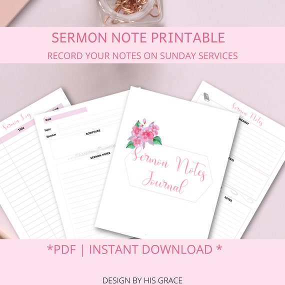 Sermon Notes Printable Church Notes Planner Inserts A5 | Etsy
