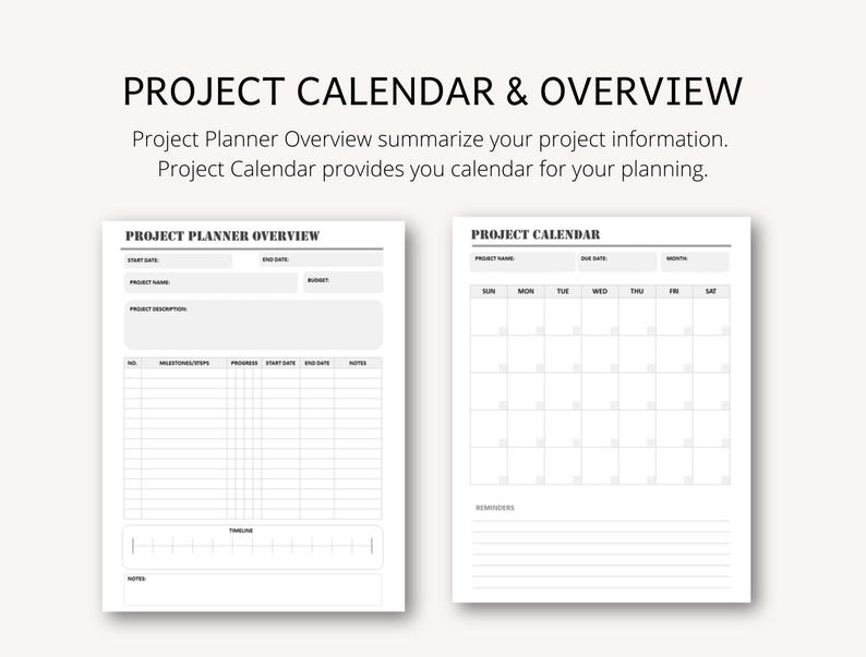Project Planner Printable: Project Manager Printable to Plan & Track ...