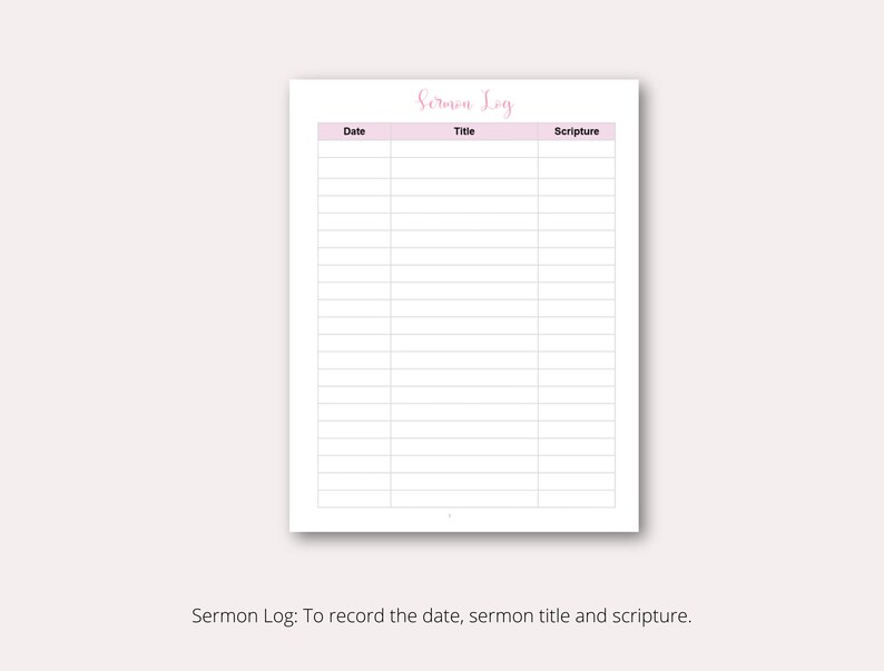 Sermon Notes Printable | Church Notes Planner Inserts | A5, A4, Half ...