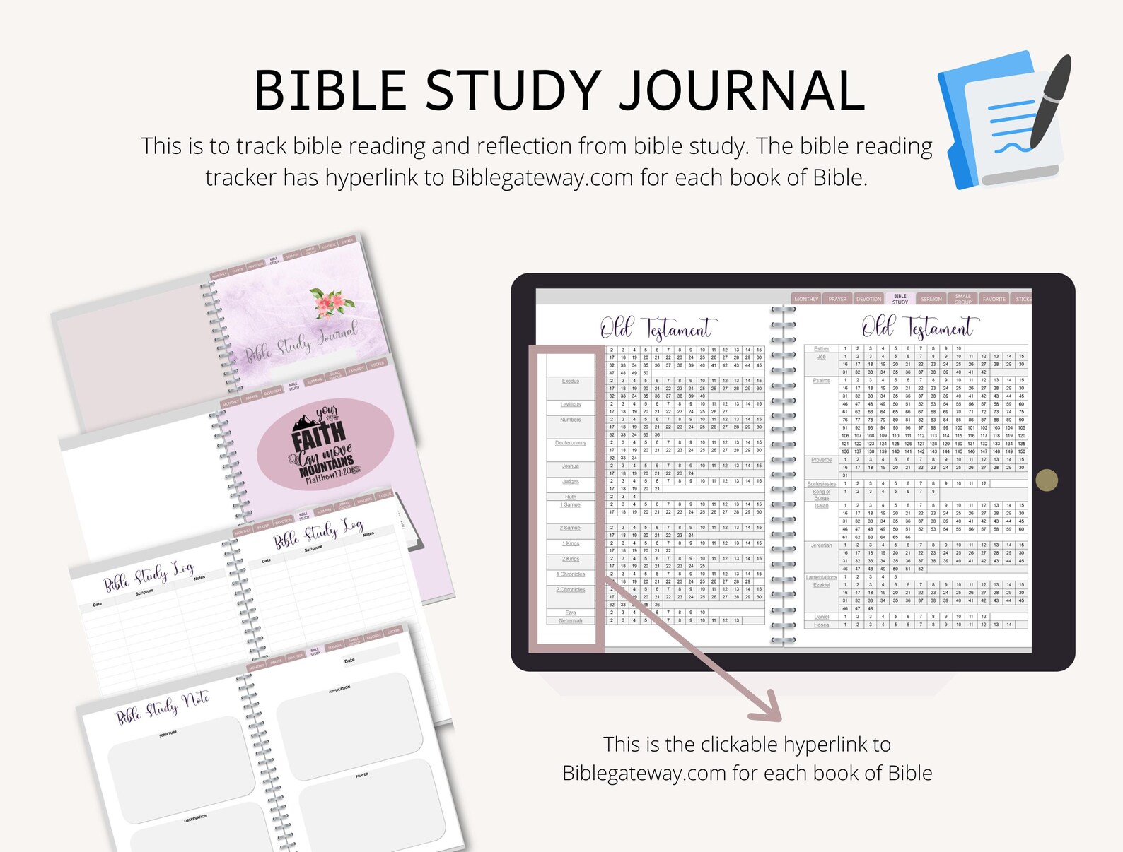 Faith Digital Planner for Goodnote , Digital Prayer Journal, Sermon ...