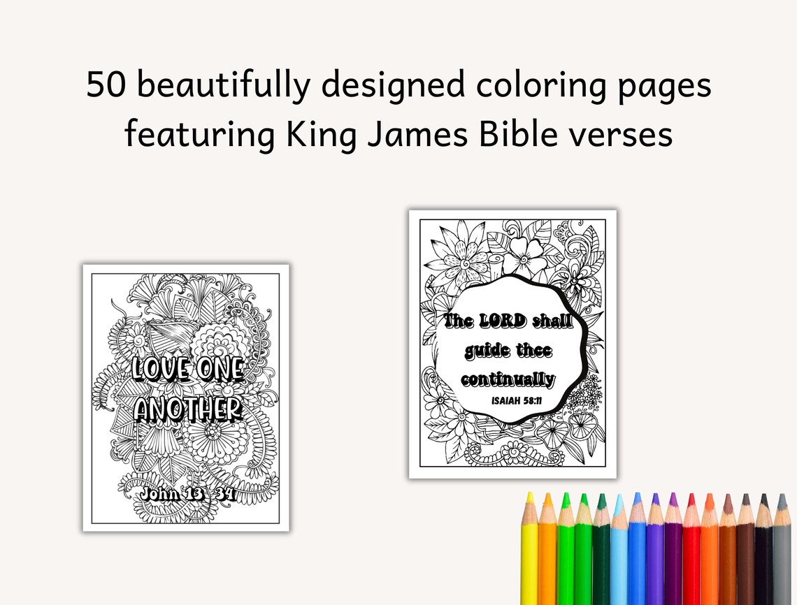 50 Bible Verse Coloring Page | Christian Mindfulness Printable ...