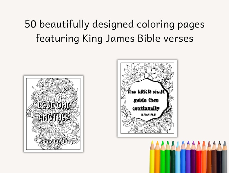 50 Bible Verse Coloring Page | Christian Mindfulness Printable ...