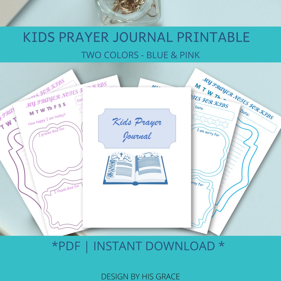 Kids Prayer Journal Printable: Prayer Notes and Planner for Children ...