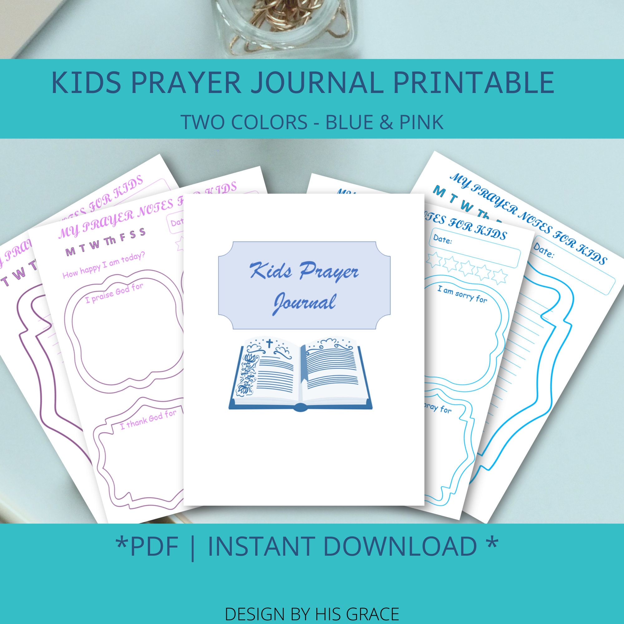Kids Prayer Journal Printable: Prayer Notes and Planner for Children ...