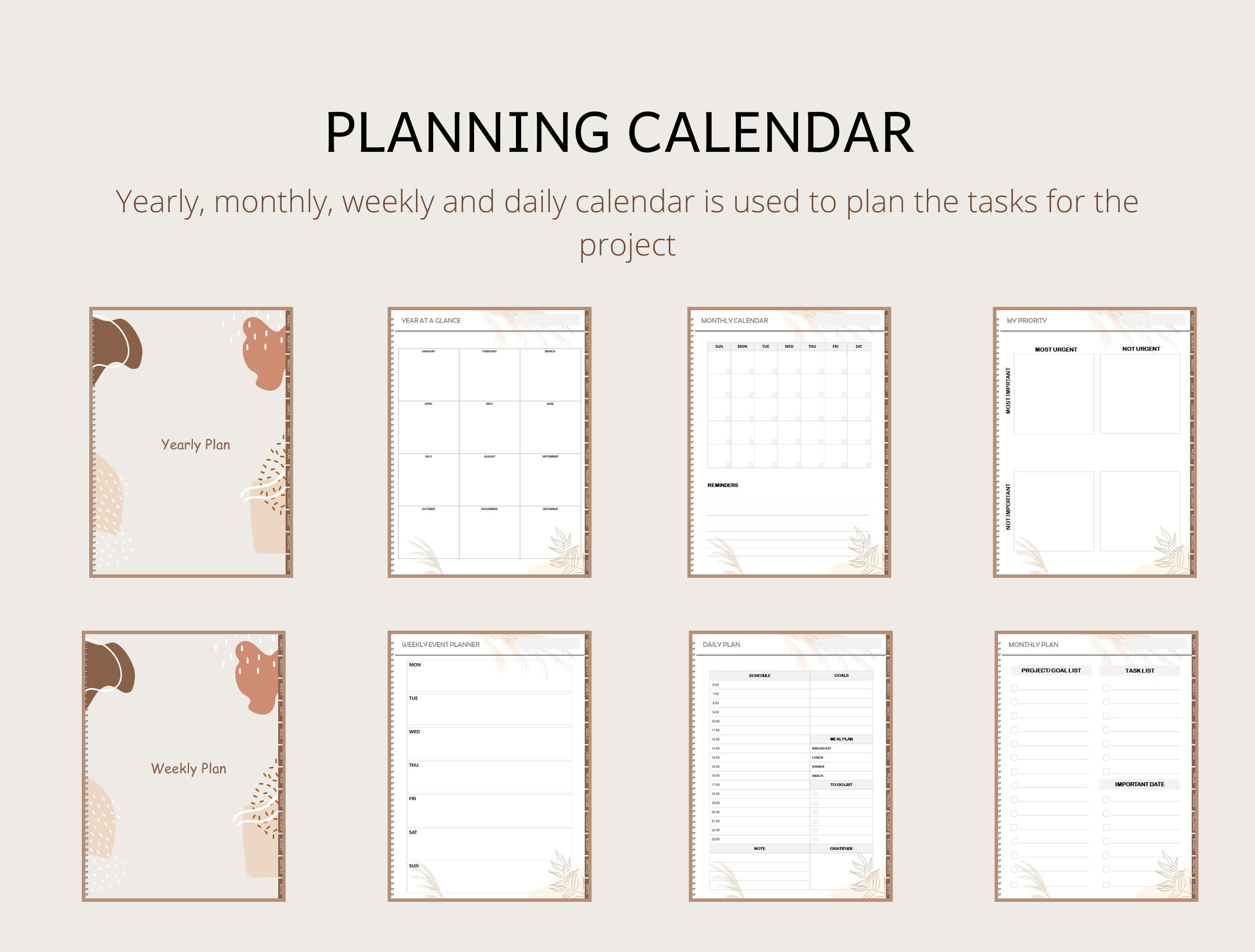 Digital Project Planner for Goodnote, Undated Monthly, Weekly,daily ...