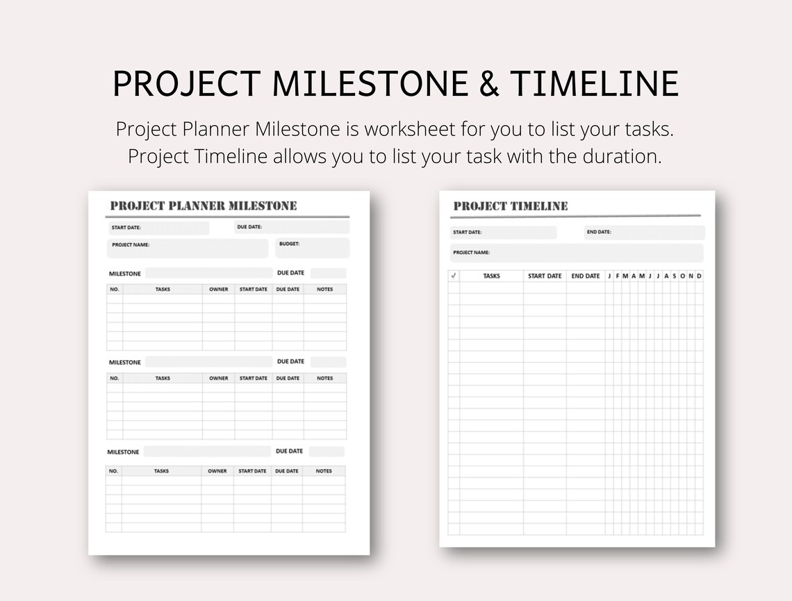 Project Planner Printable: Project Manager Printable to Plan & - Etsy ...
