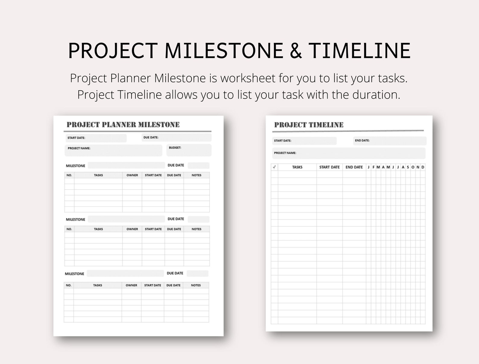 Project Planner Printable: Project Manager Printable to Plan & Track ...